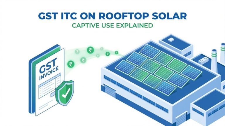 ITC on Rooftop Solar for Captive Use Under GST (Explained)